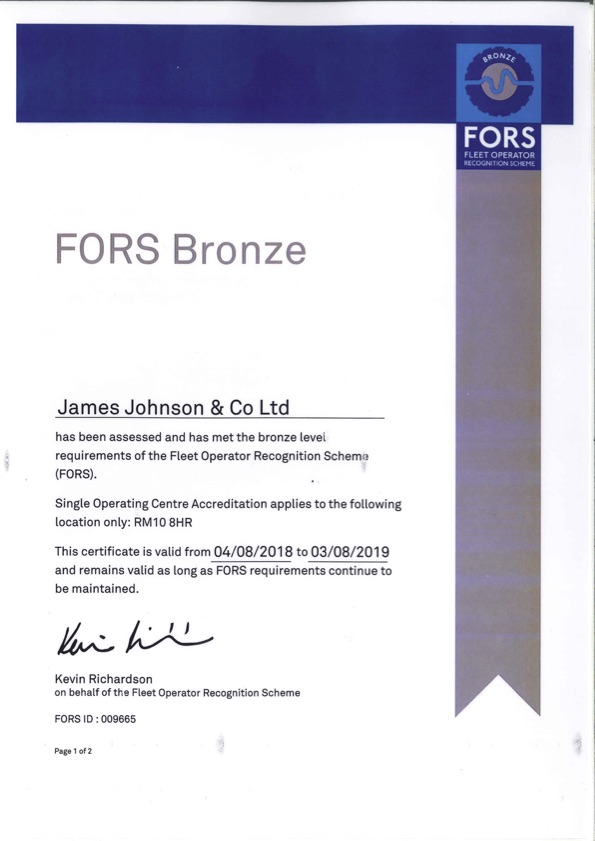 Certification - James Johnson & Co Ltd.